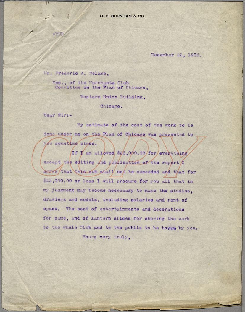 ECC | Burnham, Daniel H., to Frederic A. Delano