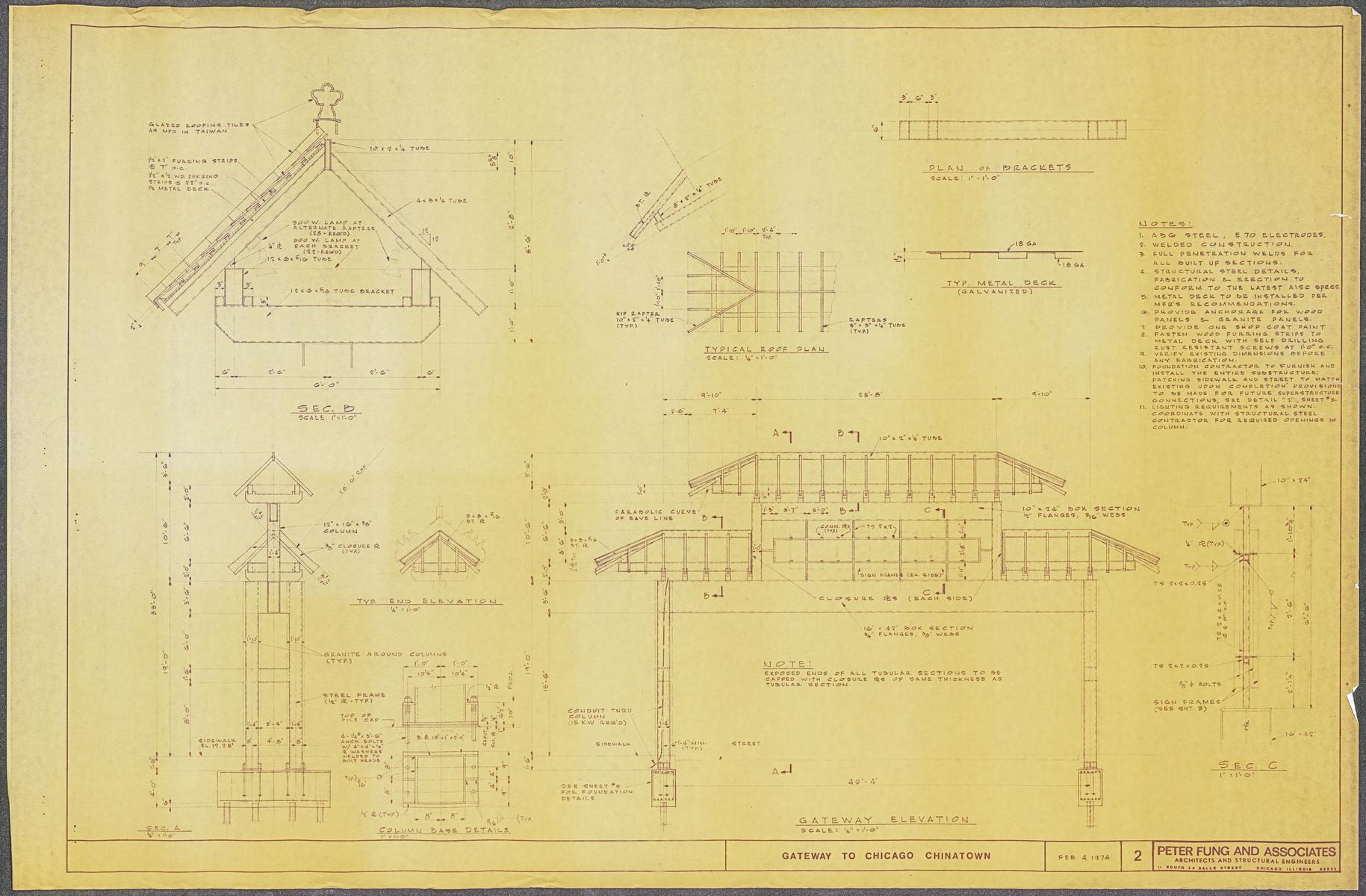 ECC | Chicago Chinatown Gateway Construction Blueprints