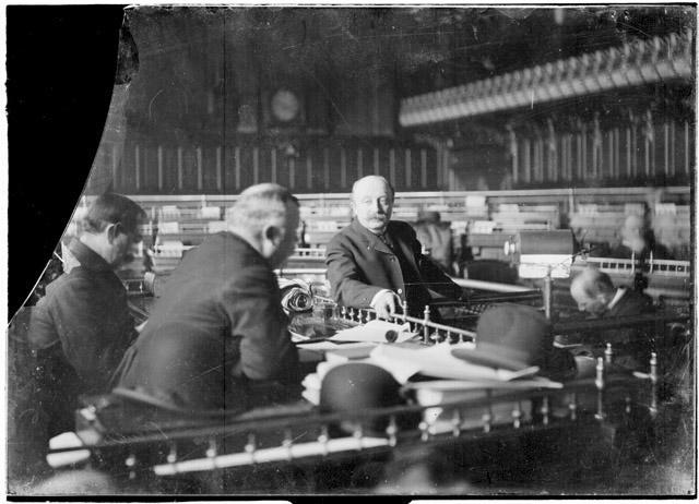 ECC | [Harry J. Powers, facing the camera, testifying before the s