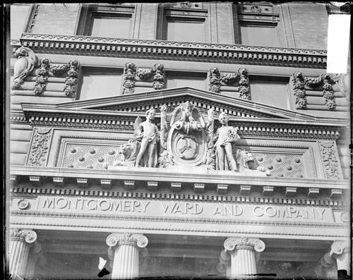 ECC | [Montgomery Ward & Co. building, exterior sculpture]