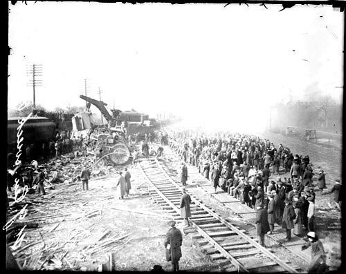 ECC | [Train wreck, Porter, Indiana, scattered debris along track,