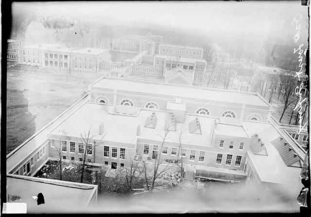 ECC | [Oak Forest Infirmary buildings, elevated view looking over