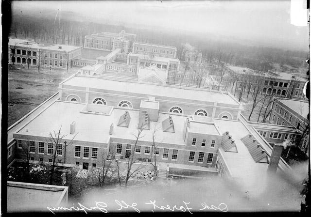 ECC | [Oak Forest Infirmary buildings, elevated view looking over