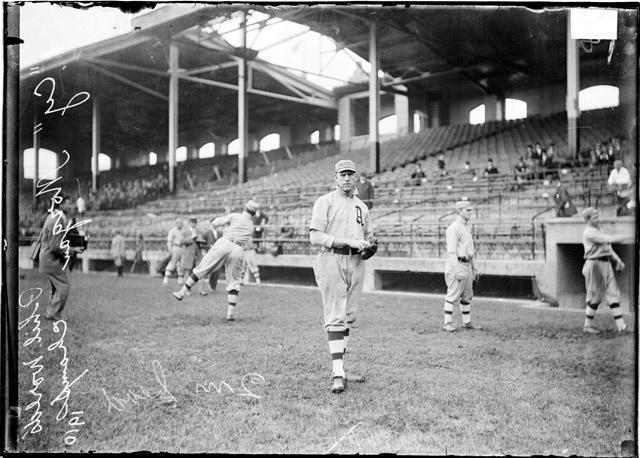 ECC | [Baseball, World Series, Cy Morgan warming up in the foul te