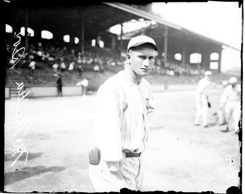 ECC | [Baseball player Fred McMullin, White Sox, standing on the f