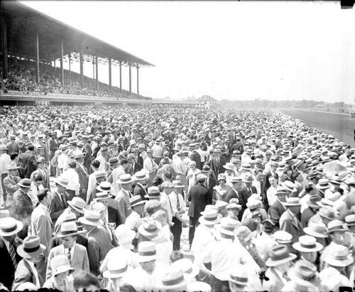 ECC | [Horse Racing, Derby Day, Washington Park Track, crowds stan