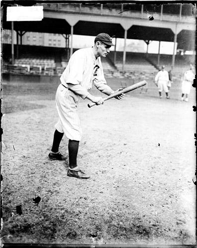 ECC | [Baseball player Williams, Cubs, standing in a bunting stanc