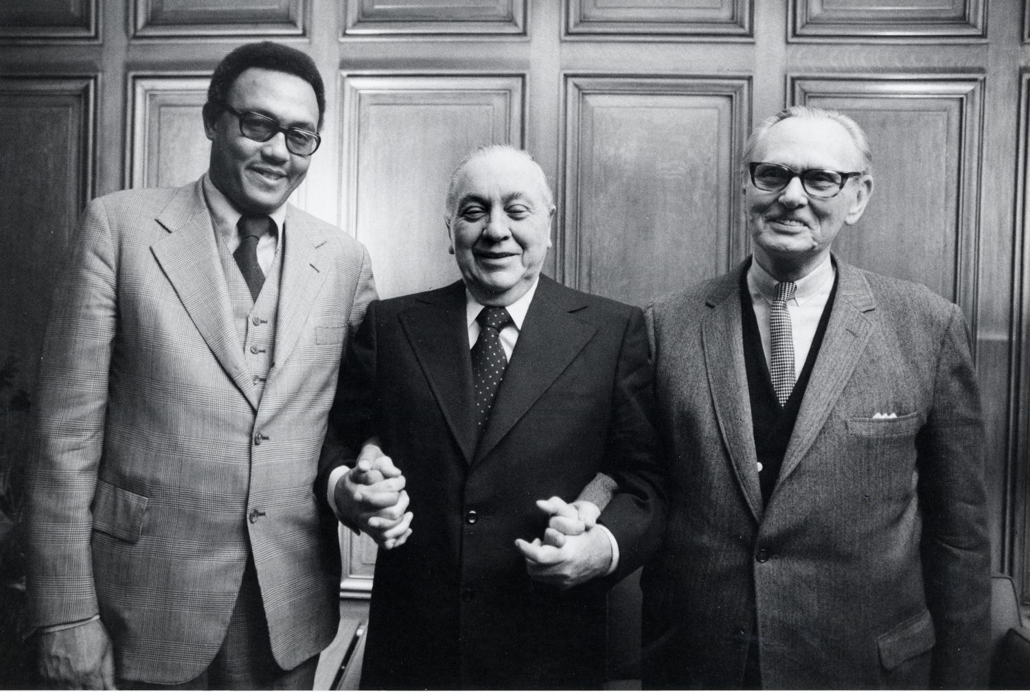 ECC | City Treasurer Joseph Bertrand, Mayor Richard J. Daley, and