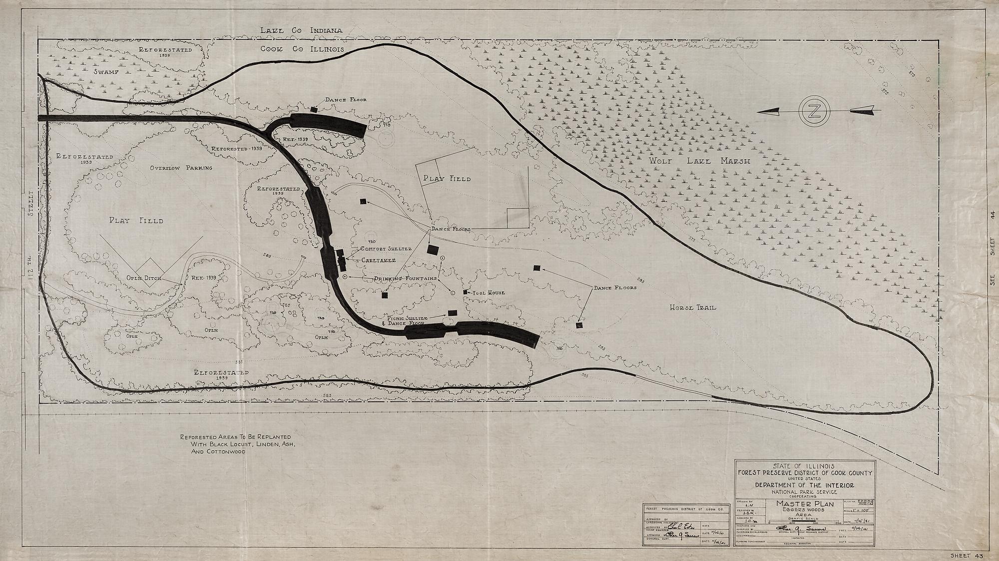 ECC | Master Plan Eggers Wood Area, Scale 1"=100'