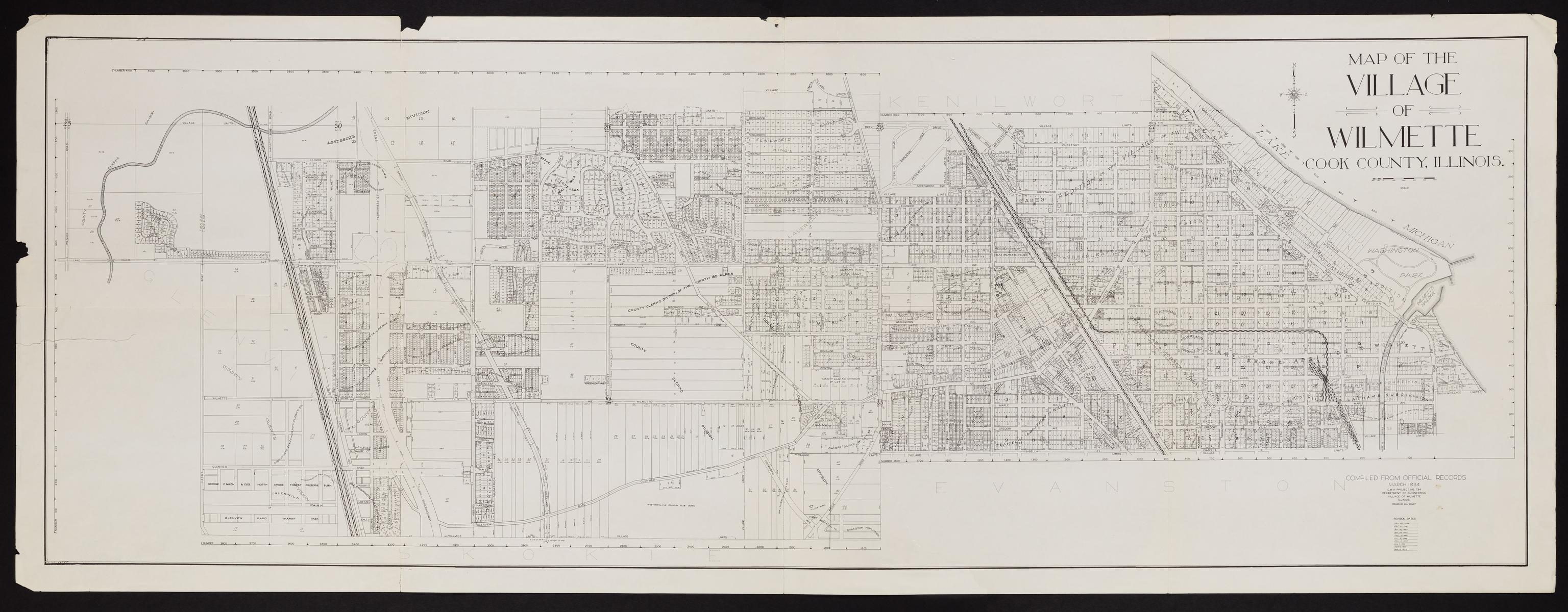 ECC | 1934 Wolff map of Wilmette, latest revision 1952